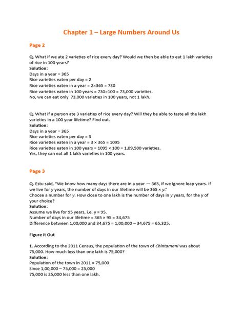 Class 7 Maths Ganita Prakash Chapter 1 Large Numbers Around Us Solutions Pdf Numbers