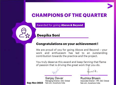 Deepika Soni On Linkedin Aboveandbeyond Recognition
