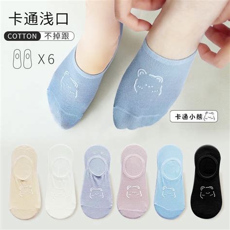 袜子女春夏薄款船袜防滑硅胶不掉跟浅口短袜可爱日系学生隐形短袜虎窝淘