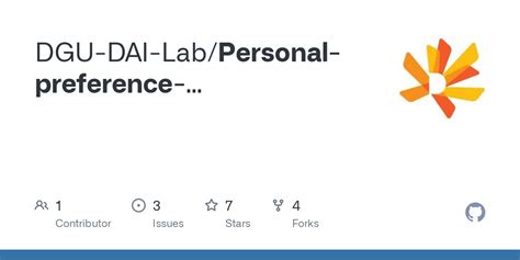 Github Dgu Dai Labpersonal Preference Classification Model