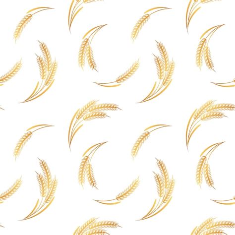 Premium Vector Seamless Pattern Spikelets Of Wheat On A White