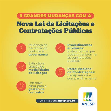 A Nova Lei De Licitações 5 Mudanças Trazidas Pela Norma Aprovada — Anesp