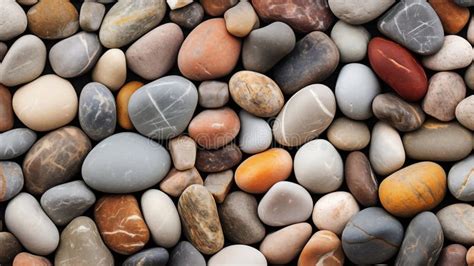 River Pebbles Rounded By Underwater Abrasion Ai Generated Stock