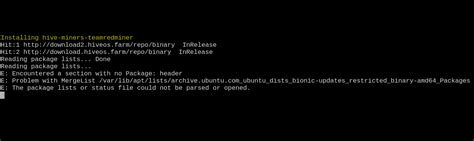 Cant Download Any Miner On Last Hiveosos Ubuntu Bionic Error Miners