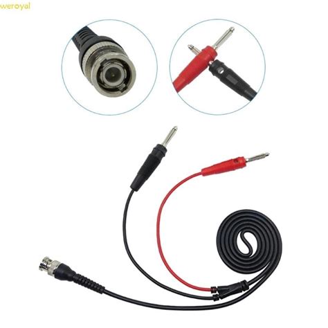 Weroyal Bnc 至雙 4mm 可堆疊屏蔽香蕉插頭測試線安全探頭示波器電纜連接導電線 蝦皮購物