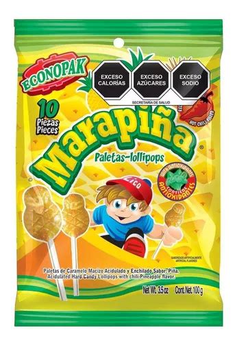 Paletas Mara Piña Rellena De Chile Bolsa 10 Piezas 100g Mercadolibre