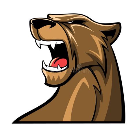 Vector Lioness Illustration Angry Lioness Head Cartoon Style