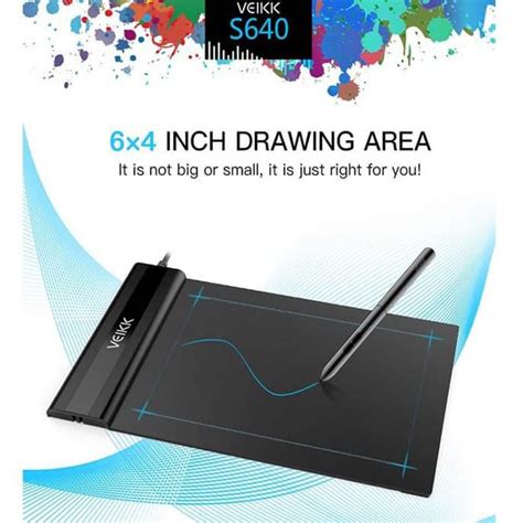 Jual VEIKK S640 GRAPHICS DRAWING TABLET OSU 6X4 INCH WITH FREE PEN