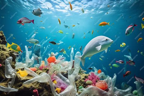 Premium Photo Marine Life Affected By Plastic Pollution