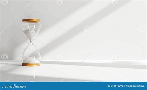 Aesthetic Modern Hourglass On A Clean White Background Copy Space