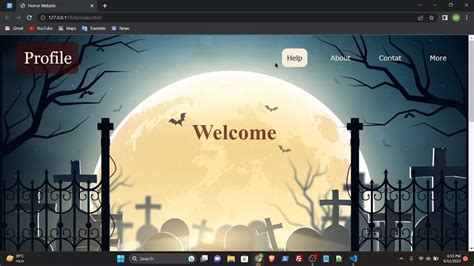 how to make horror website html css js beginning tutorial youtube