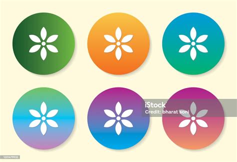 花六色漸變圖示設計向量圖形及更多全景圖片 全景 印度 商務 Istock