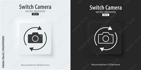 Flip And Switch The Camera Icon Flat And Line Icon A Set Of Square