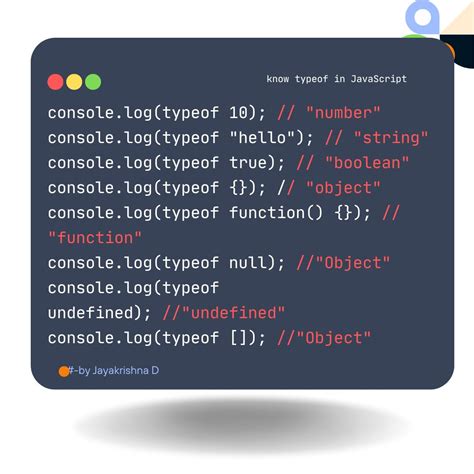 Jayakrishna D On Linkedin Typeof Javascript Typeof Variable