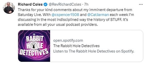 Reverend Richard Coles 60 Says He Is Sad And Frustrated Over Bbc