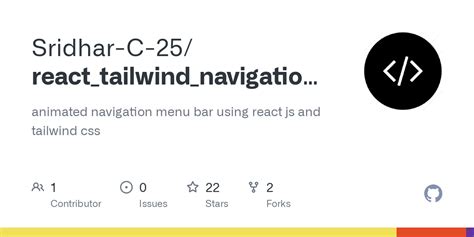 GitHub Sridhar C 25 React Tailwind Navigation Menu Animated