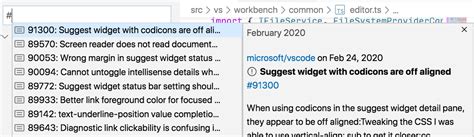 Suggest Widget With Codicons Are Off Aligned · Issue 91300 · Microsoft