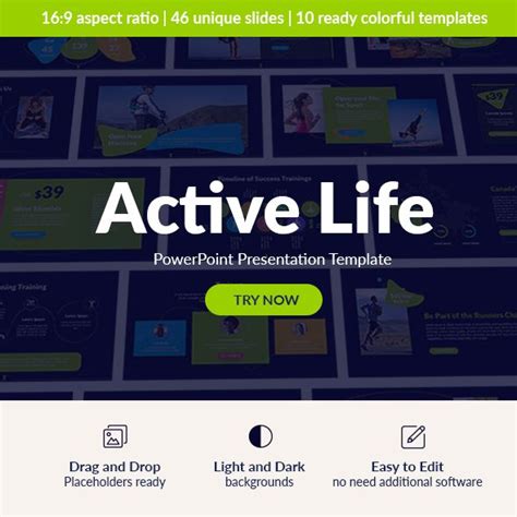 Active Lifestyle Powerpoint Presentation Template Powerpoint