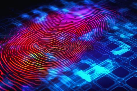 Fingerprint On Circuit Technology Background Stock Vector Illustration Of Concept Display