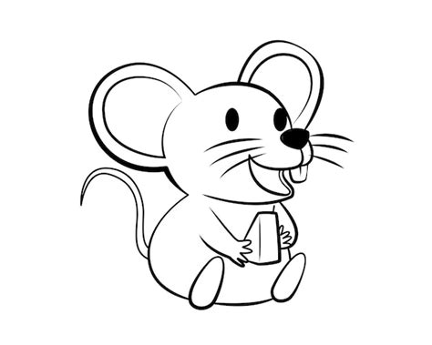 Premium Vector Cute Cartoon Mouse Isolated On A White Background