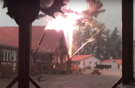 Lightning Strike Instantaneously Strips Bark Off Pine Tree Unofficial