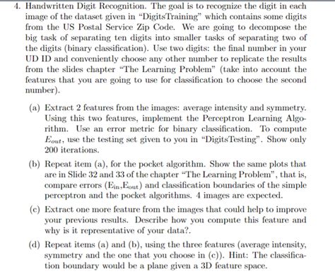 solved 4 handwritten digit recognition the goal is to