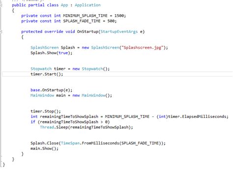 C Ioexception Unhandled Splash Screen Stack Overflow