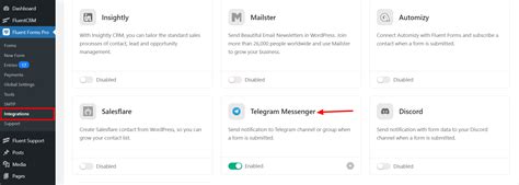 Telegram Messenger Integration With Fluent Forms Wp Manage Ninja