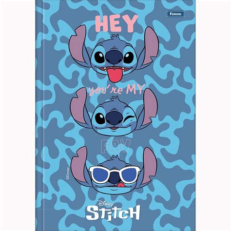 Caderno Brochurão Stitch Capa Dura 80fls Foroni 4065262 Papelaria