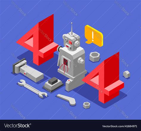 Error Isometric Colored Background Royalty Free Vector Image