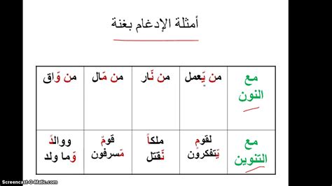 تعليم احكام التجويد للميتدئين درس6 الادغام بغنة والادغام بغير غنة Youtube