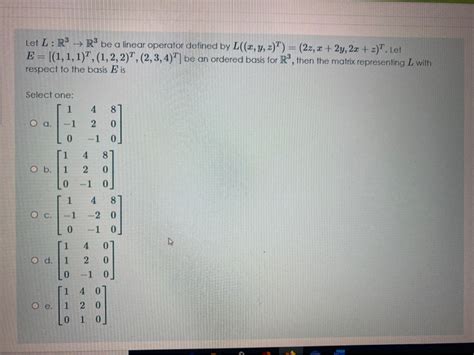 Solved Let L R3 R Be A Linear Operator Defined By Chegg