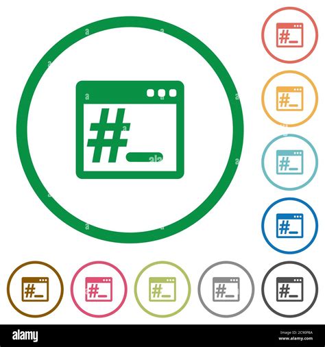 Os Root Terminal Flat Color Icons In Round Outlines Stock Vector Image