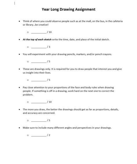 30 Drawings Year Long Drawing Assignment Bundle By More Than Just Art