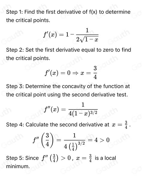 Solved Let Fxxsqrt1 X Find The Local Maximum And Minimum Values Of Fusing Both The First