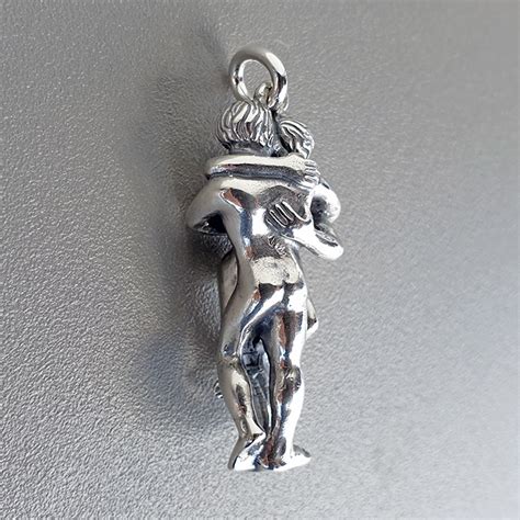 Anhänger Liebespaar nackt in echt Sterling Silber Gold Juwelier Weber
