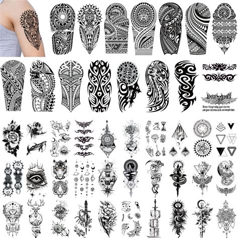 Glaryyears Maori Temporary Tattoo For Men Adults 46 Pack Large