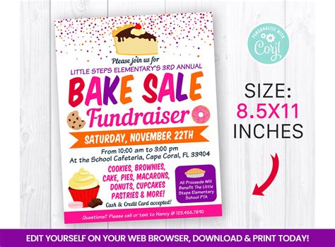 Dessert Fundraiser Flyer