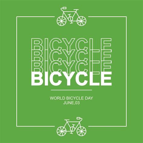 Dia Mundial De La Bicicleta Vector Premium