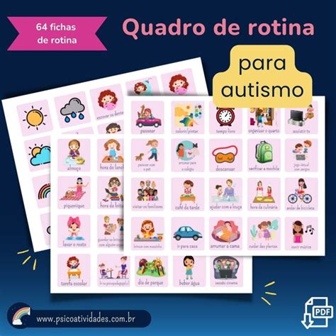 Quadro De Rotina Para Autismo Menina Elo7 Produtos Especiais
