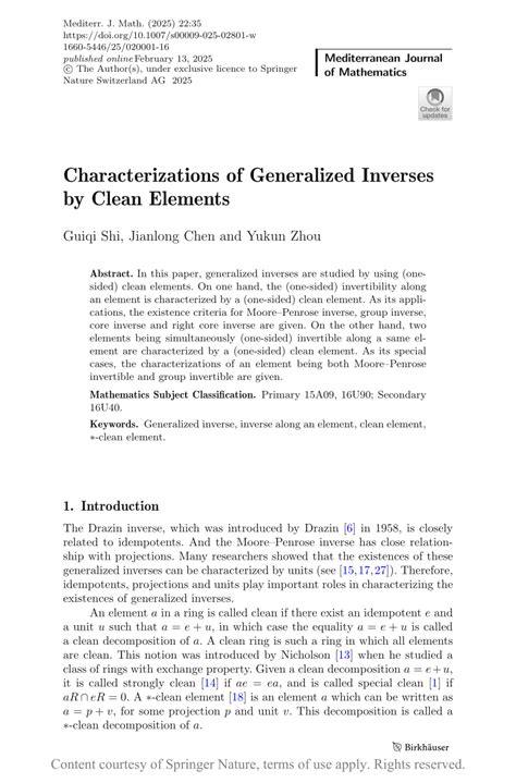 Characterizations Of Generalized Inverses By Clean Elements
