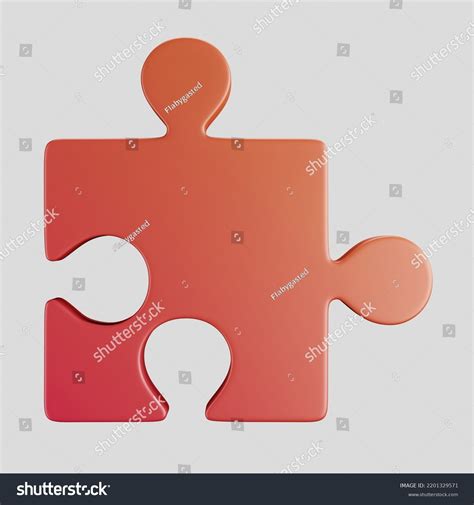 3d Cartoon Illustration Puzzle Piece Missing Stock Illustration