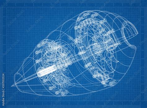 Plane Engine Architect Blueprint Stock Illustration Adobe Stock