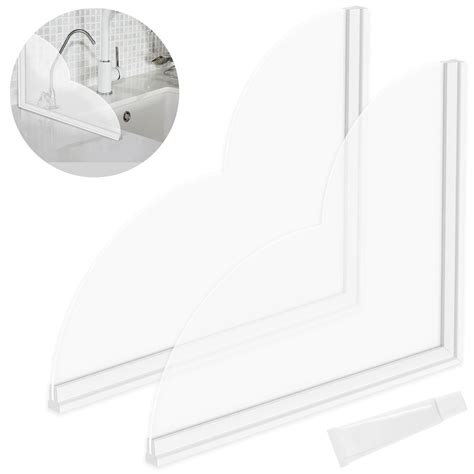 Pluokvzr 2 Pack Shower Splash Guard Self Adhesive Arcylic Shower Water