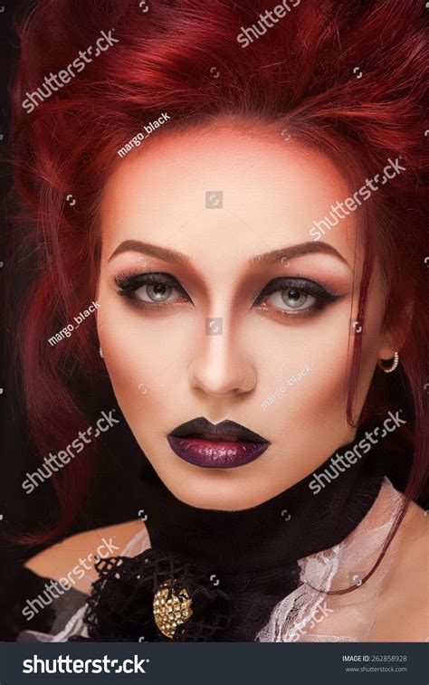 Sexy Vampire Gothic Makeup Red Hair ภาพสตอก 262858928 Shutterstock