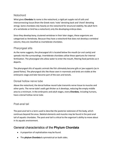 Solution Biology Phylum Chordata Studypool