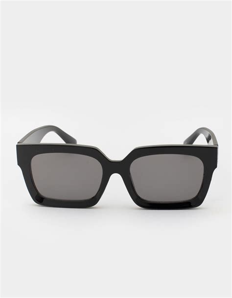 Chunky Rectangle Plastic Sunglasses Black Zptg202203 51s