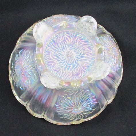 Antique Dugan Dahlia White Carnival Glass Master Bowl Carnival Glass