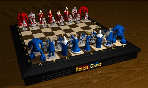 Obj File Battle Chess Deluxe Chessboard Set ♟️ ・model To Download And 3d Print・cults