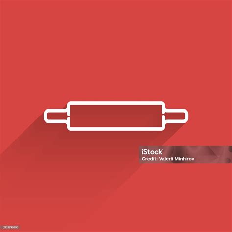 흰색 선 롤링 핀 아이콘이 긴 그림자로 분리되어 있습니다 벡터 굴리기에 대한 스톡 벡터 아트 및 기타 이미지 굴리기 그리기 그림자 Istock